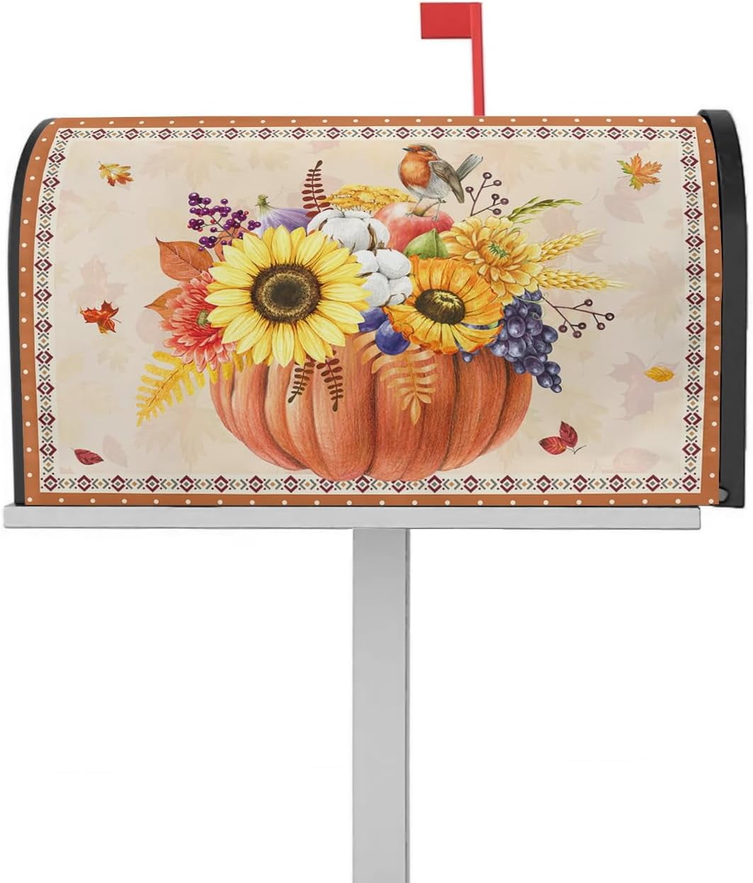 Fall Pumpkin Magnetic Mailbox Covers 18" X 21", Rustic Thanksgiving ...