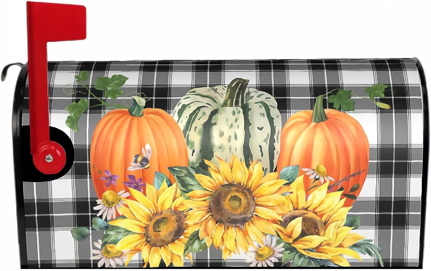 Fall Pumpkin Mailbox Covers 21x18 Inch Thanksgiving Sunflower Daisy ...