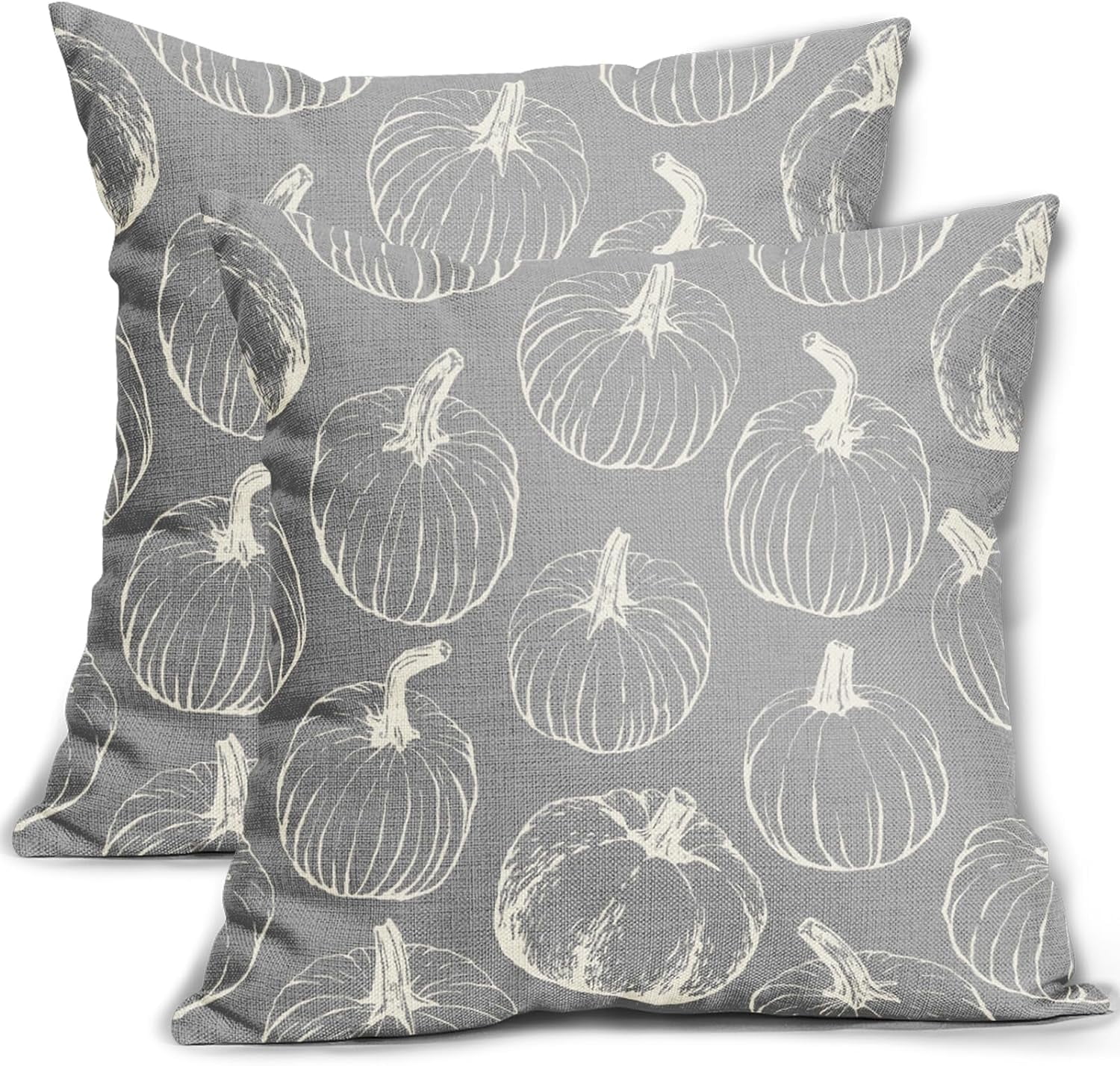 Fall Pumpkin Pillow Covers 16x16 Set of 2 Autumn Themed Thanksgiving ...