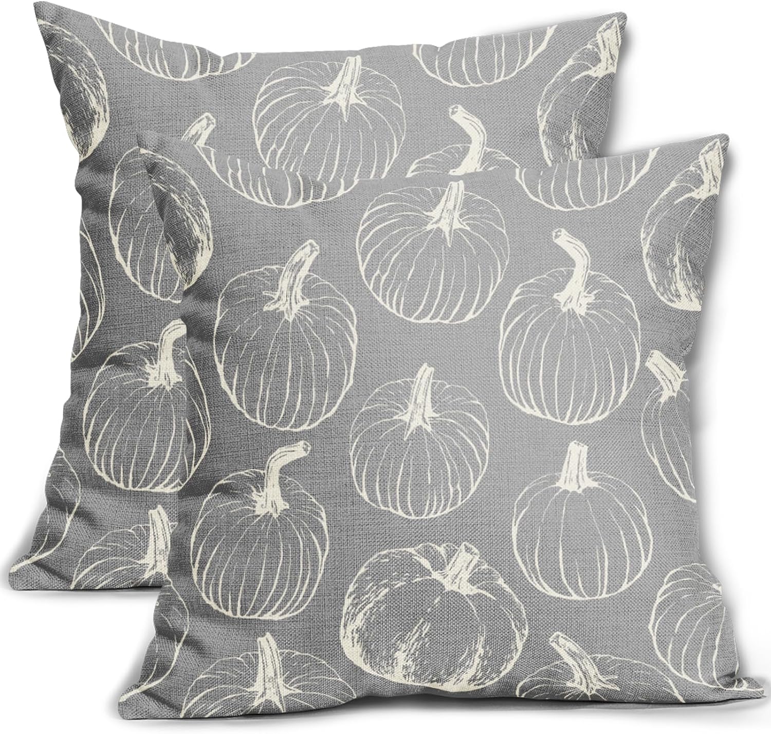 Fall Pumpkin Pillow Covers 18x18 Set of 2 Autumn Themed Thanksgiving ...