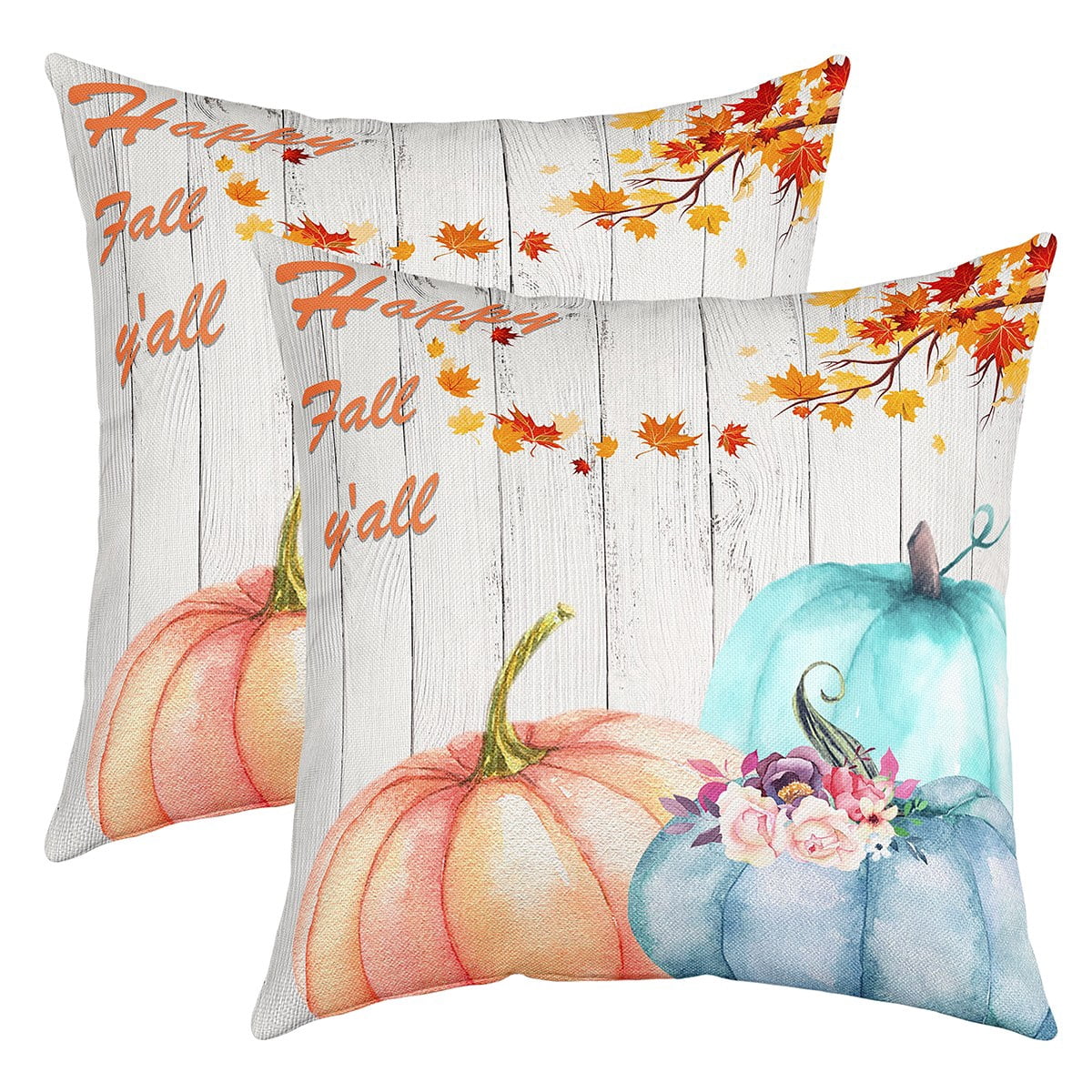 Fall Pumpkin Pillow Covers,Thanksgiving Cushion Cases 20x20 inch set of ...