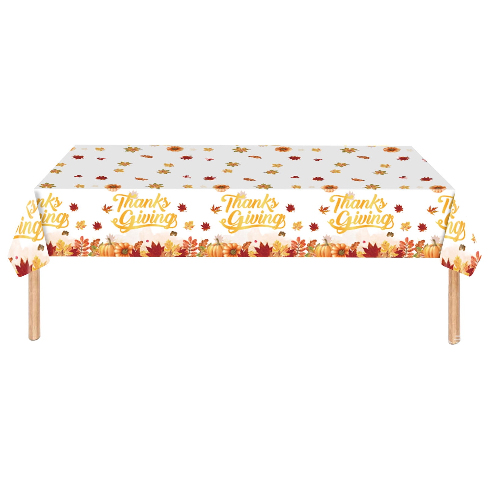 Fall Pumpkin Plastic Tablecloth Thanksgiving Party Tablecloths Maple ...