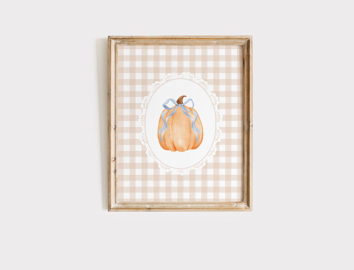 Fall Pumpkin Print, Orange Pumpkin , Grand Millennial Fall Pumpkin ...