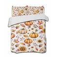 Fall Pumpkin Quilts Bedding Set California King Yellow Sunflower Fallen ...