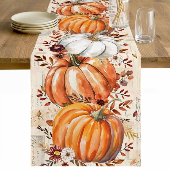 Fall Pumpkin Table Runner 90 Inches Long Farmhouse Dress Scarves ...