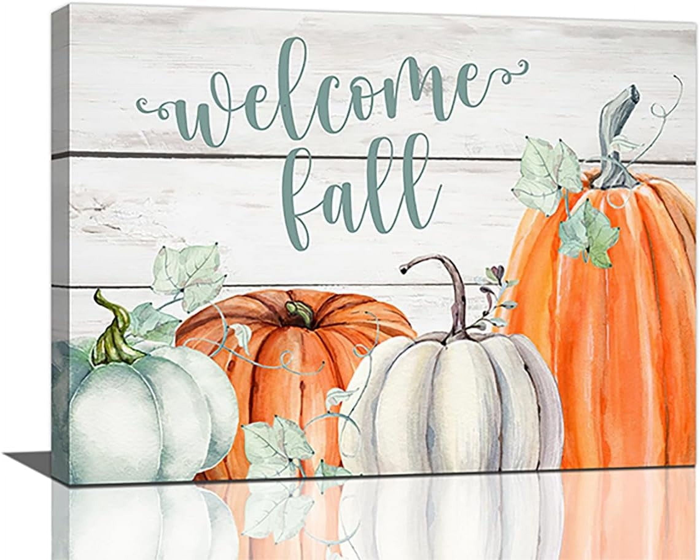 Fall Pumpkin Wall Art Farmhouse Farm Canvas Prints Painting Country ...
