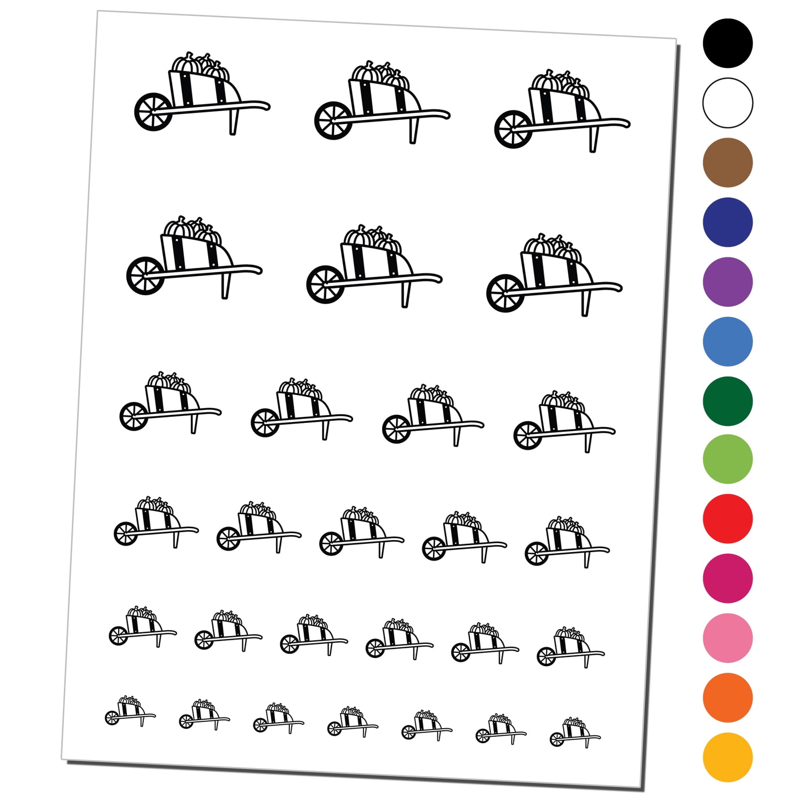 Fall Pumpkin Wheelbarrow Water Resistant Temporary Tattoo Set Fake Body ...