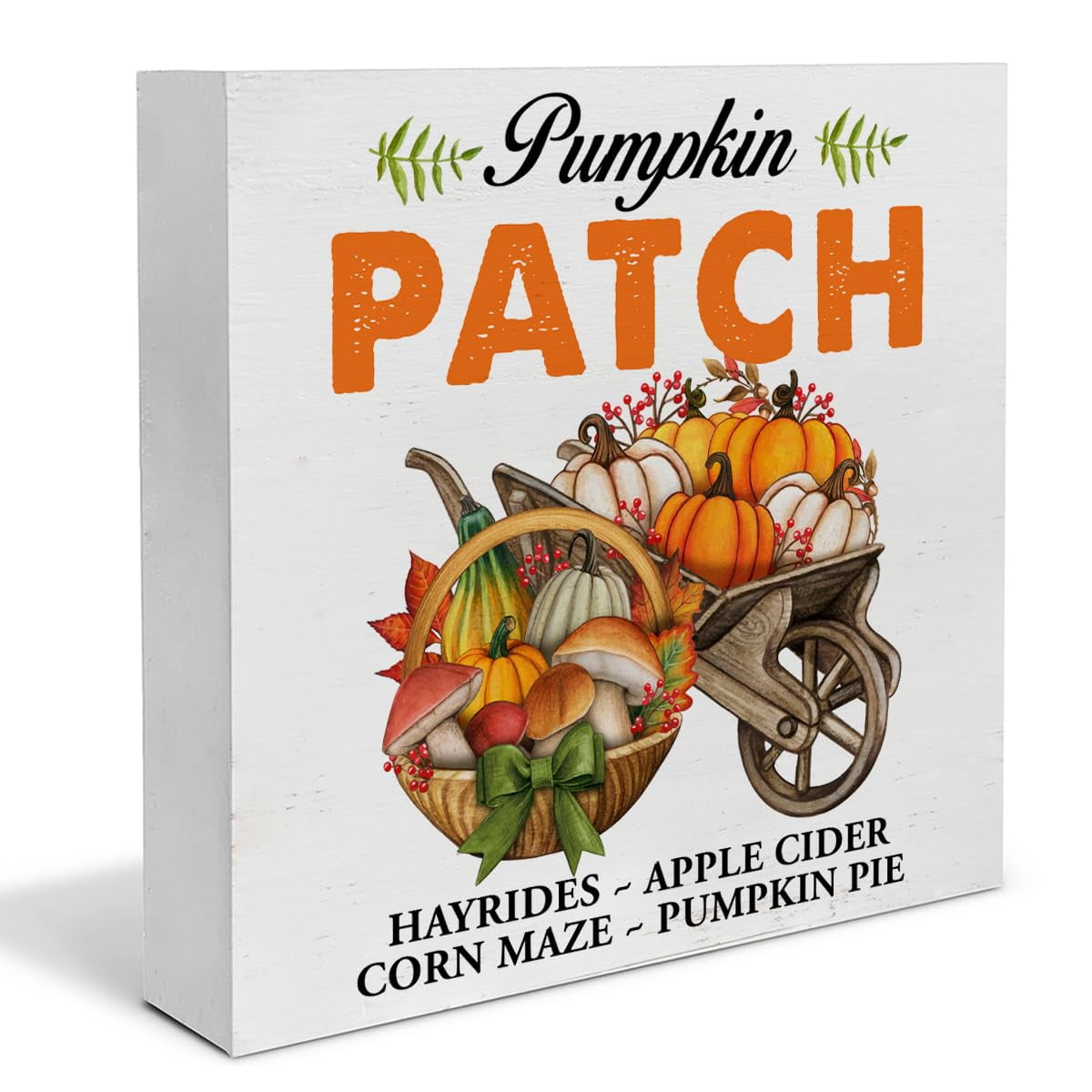 Fall Pumpkin Wood Box EC36 Sign Art Desk Decor Autumn Pumpkin Wood ...