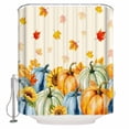 Fall Pumpkins Bathroom Shower Curtains with 12 Hooks Polyester ...