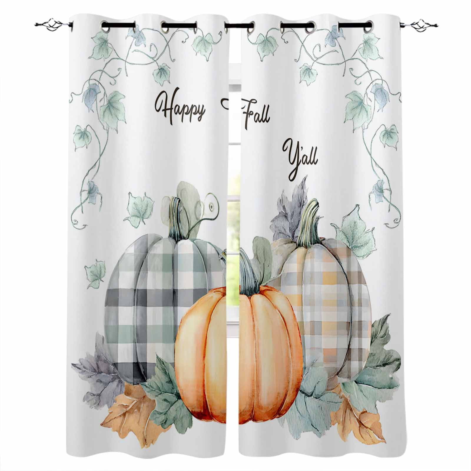Fall Pumpkins Blackout Curtains for Bedroom/Living Room, Thermal ...