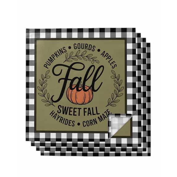 Fall Pumpkins Cloth Napkins Set of 4 Reusable Dinner Napkins ...