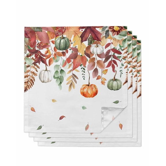 Fall Pumpkins Cloth Napkins Set of 4 Reusable Dinner Napkins ...