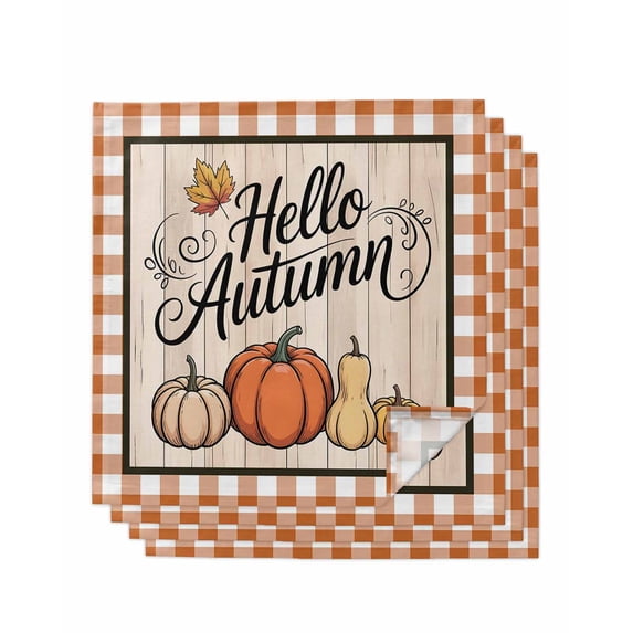 Fall Pumpkins Cloth Napkins Set of 4 Reusable Dinner Napkins ...