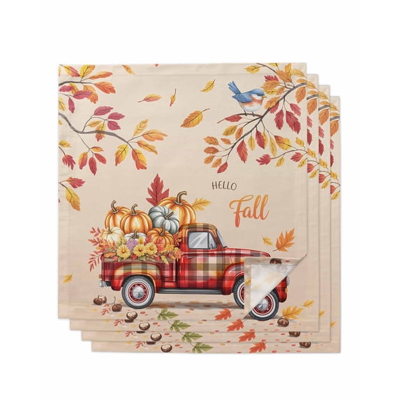 Fall Pumpkins Cloth Napkins Set of 4 Reusable Dinner Napkins ...