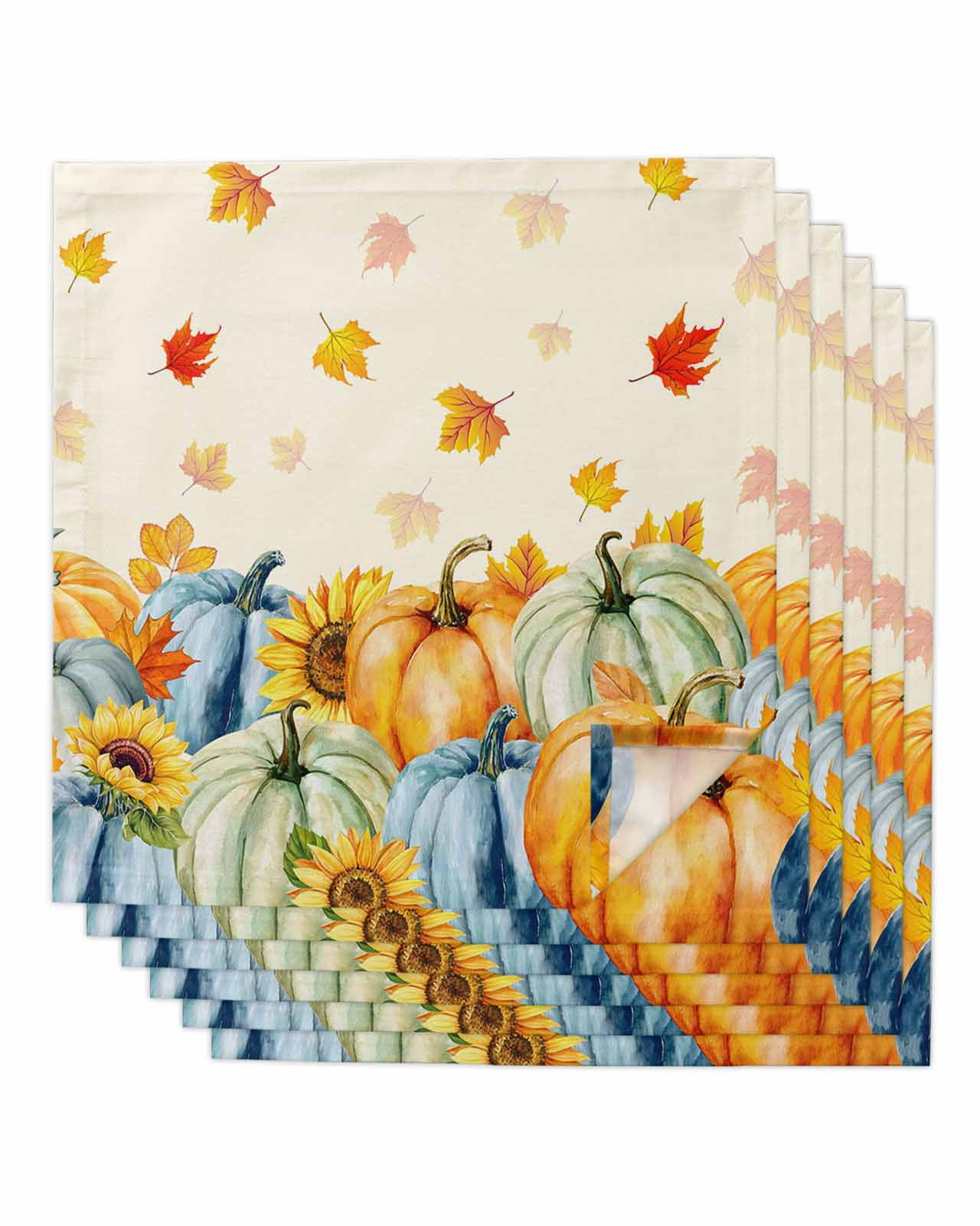 Fall Pumpkins Cloth Napkins Set of 6 Reusable Dinner Napkins ...