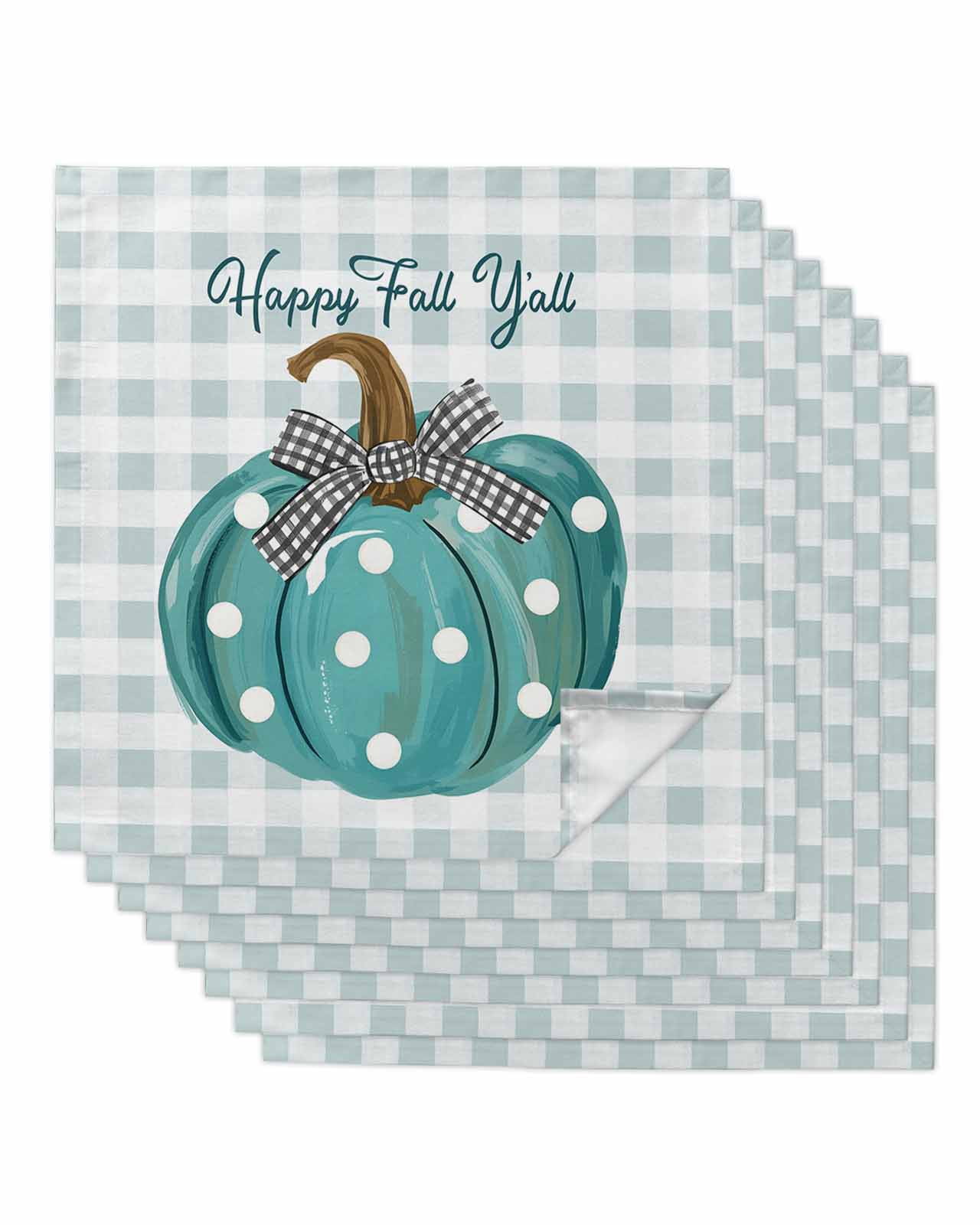 Fall Pumpkins Cloth Napkins Set of 8 Reusable Dinner Napkins ...