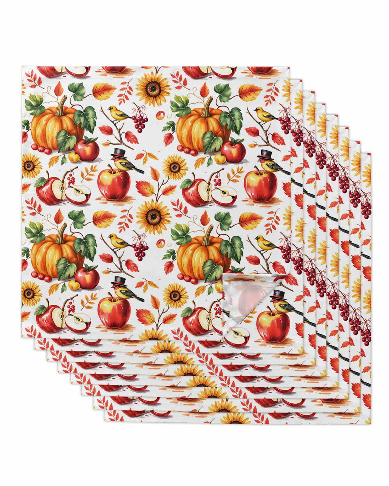 Fall Pumpkins Cloth Napkins Set of 8 Reusable Dinner Napkins ...