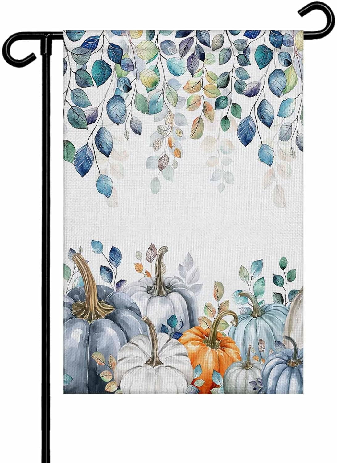Fall Pumpkins Garden Flag Double Sided, Thanksgiving Rustic Botanical ...