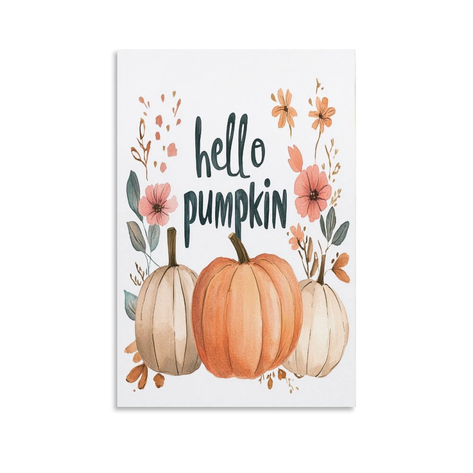Fall Pumpkins Hello Pumpkin Vintage Retro Wall Art for Bathroom Autumn ...