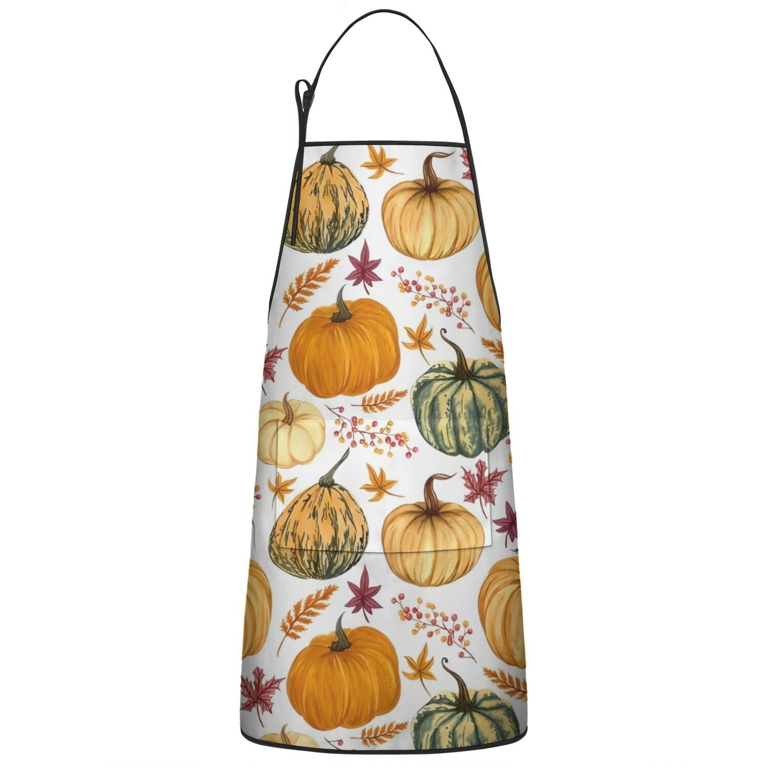 Fall Pumpkins Leaves Pattern Apron-Garden Aprons for Women with Pockets ...