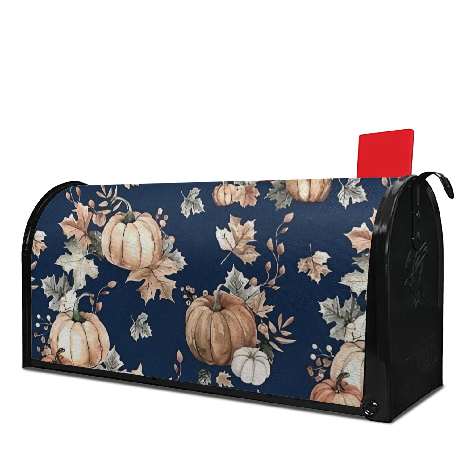 Fall Pumpkins Leaves Pattern Magnetic Mailbox Covers,Weatherproof ...