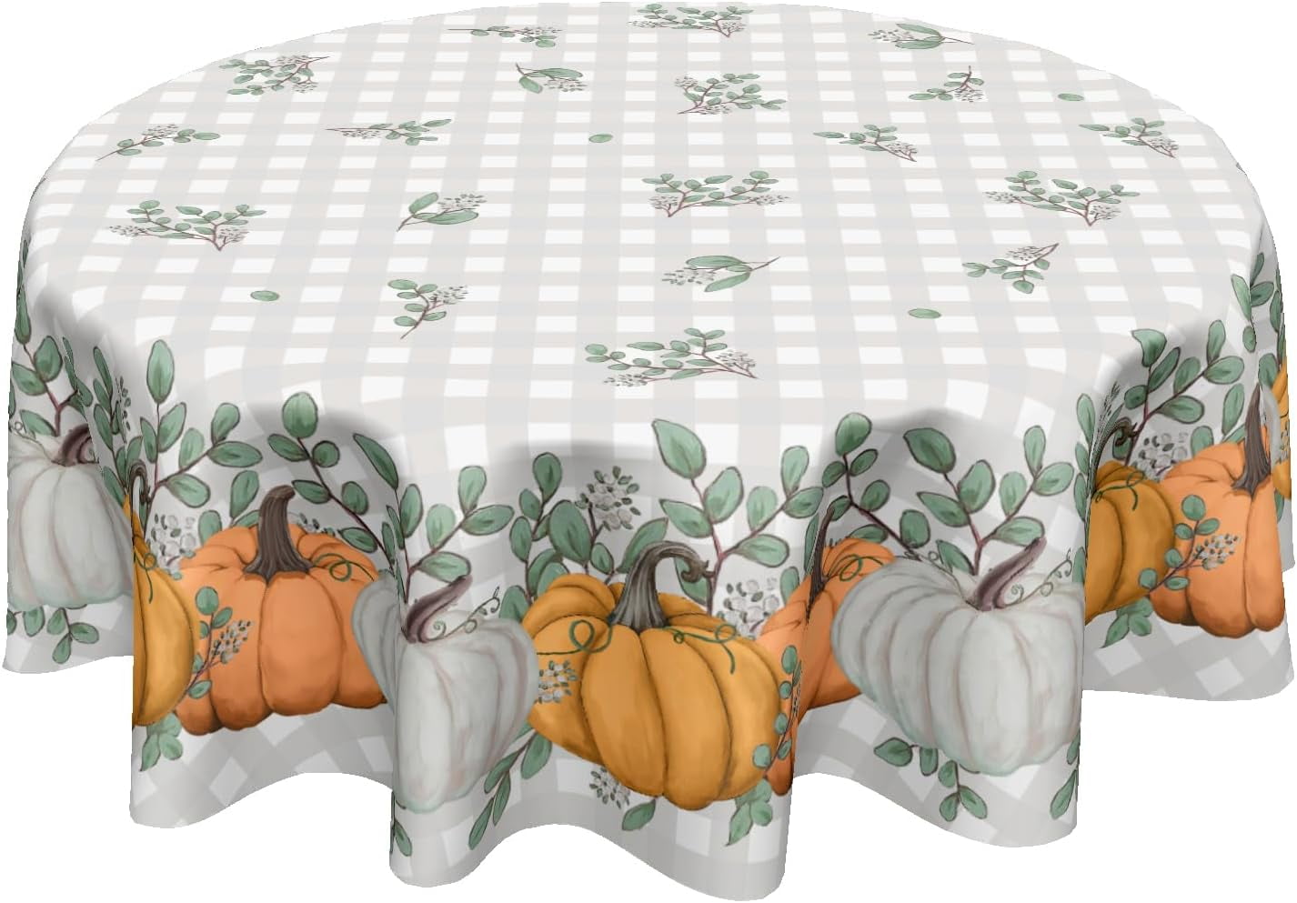 Fall Pumpkins Round Tablecloth 60 Inch Autumn Harvest Thanksgiving ...