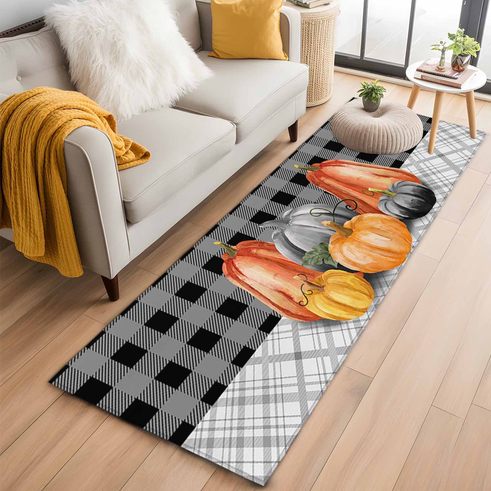 Fall Pumpkins,Runner Rug 2x6 FT,Non Slip Hallway Rugs,Thanksgiving ...