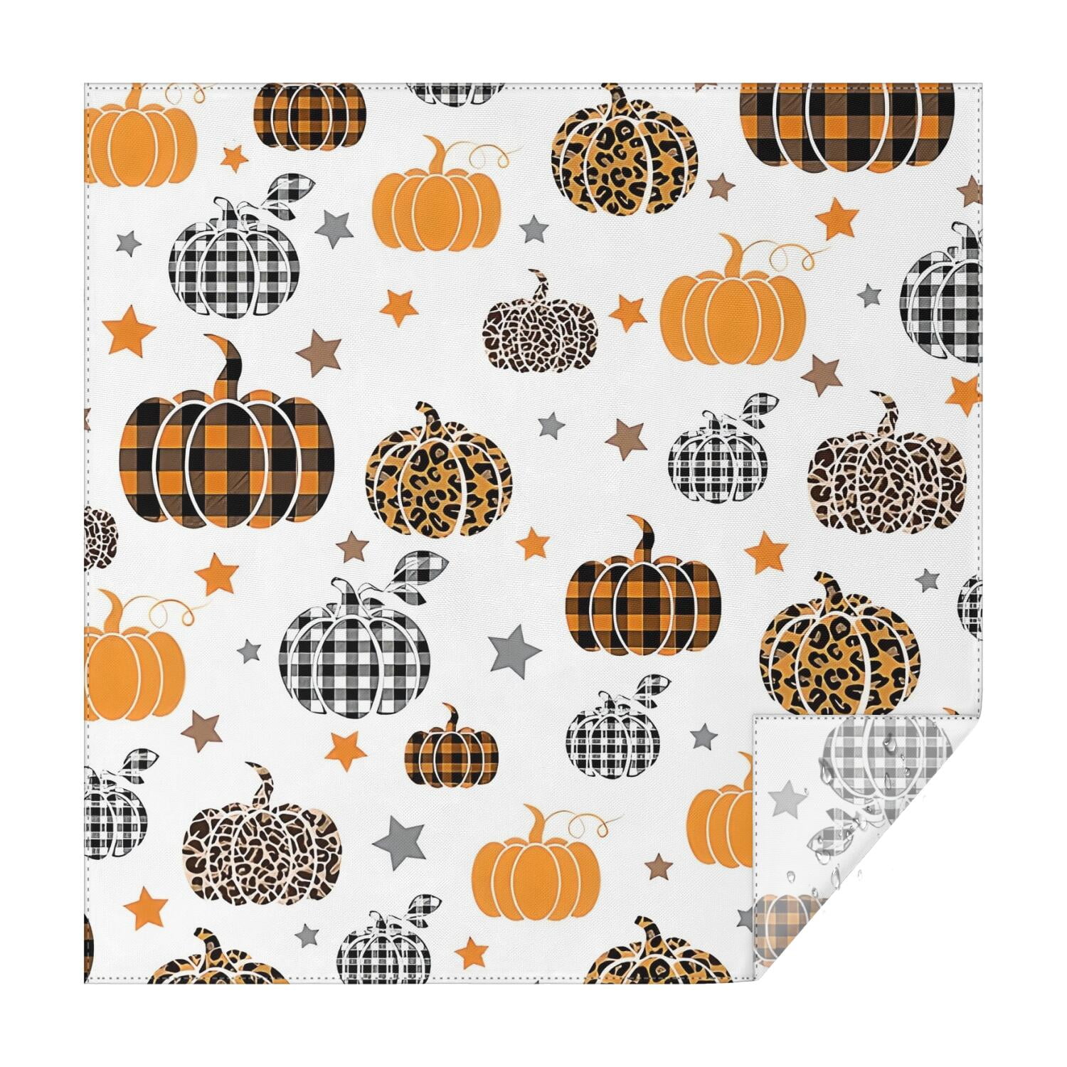 Fall Pumpkins Stars Pattern Square Tablecloth,Waterproof Square Table ...