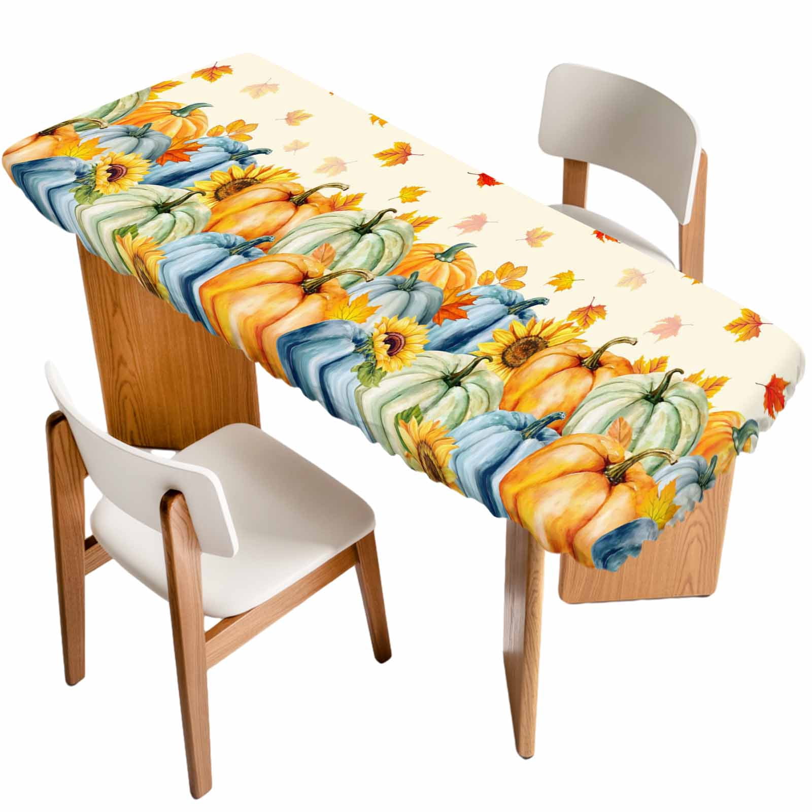 Fall Pumpkins Table Cloths for 8 Foot Rectangle Tables, Thanksgiving ...