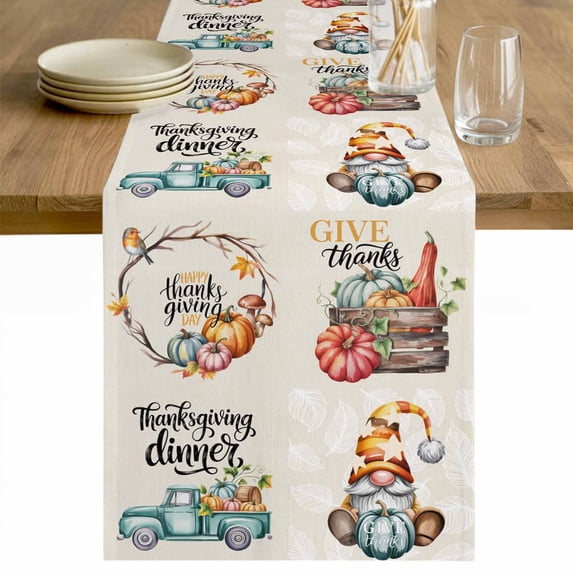Fall Pumpkins Table Runner 120 Inches Long Farmhouse Dress Scarves ...