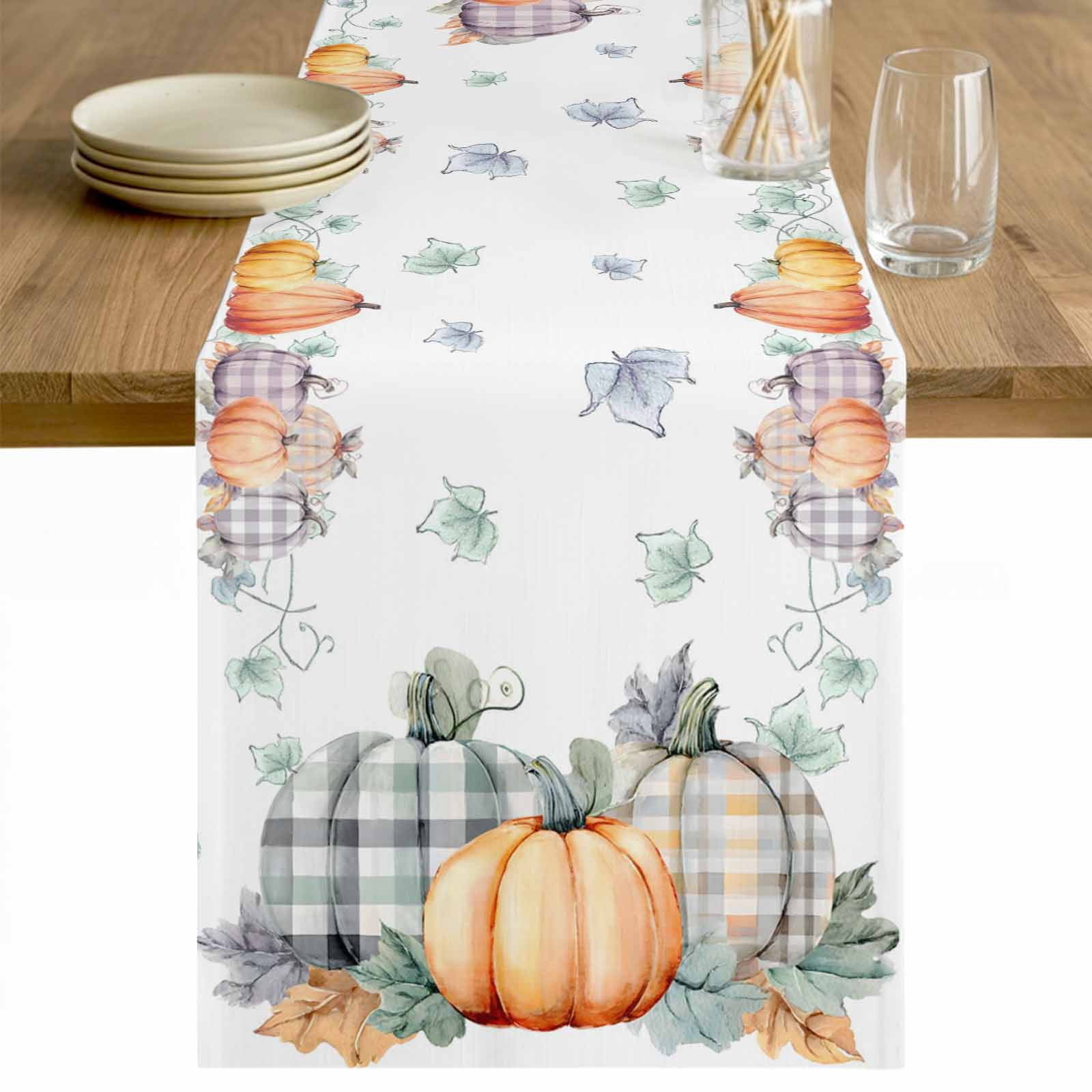 Fall Pumpkins Table Runner 60 Inches Long Farmhouse Dress Scarves ...