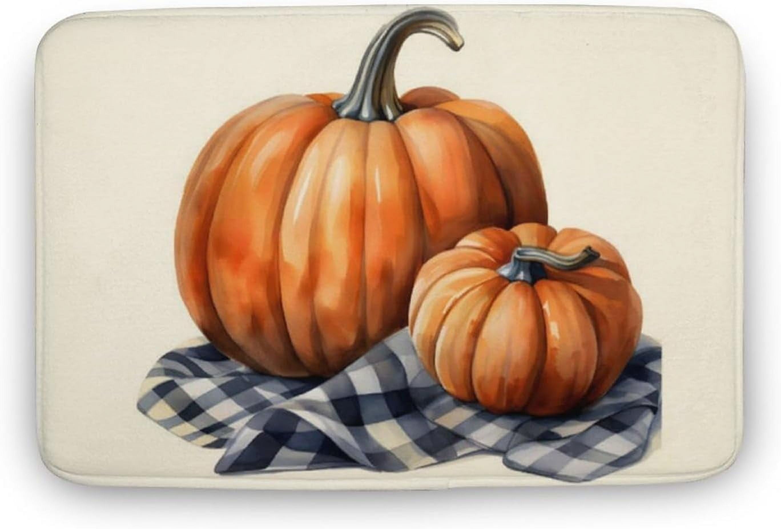 Fall Pumpkins Watercolor Halloween Pumpkin Doormat Autumn Outdoor ...