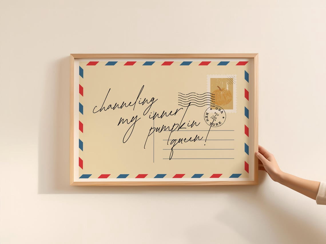 Fall Quote Wall Poster Pumpkin Art Post Cards Thanksgiving Girls Dorm ...