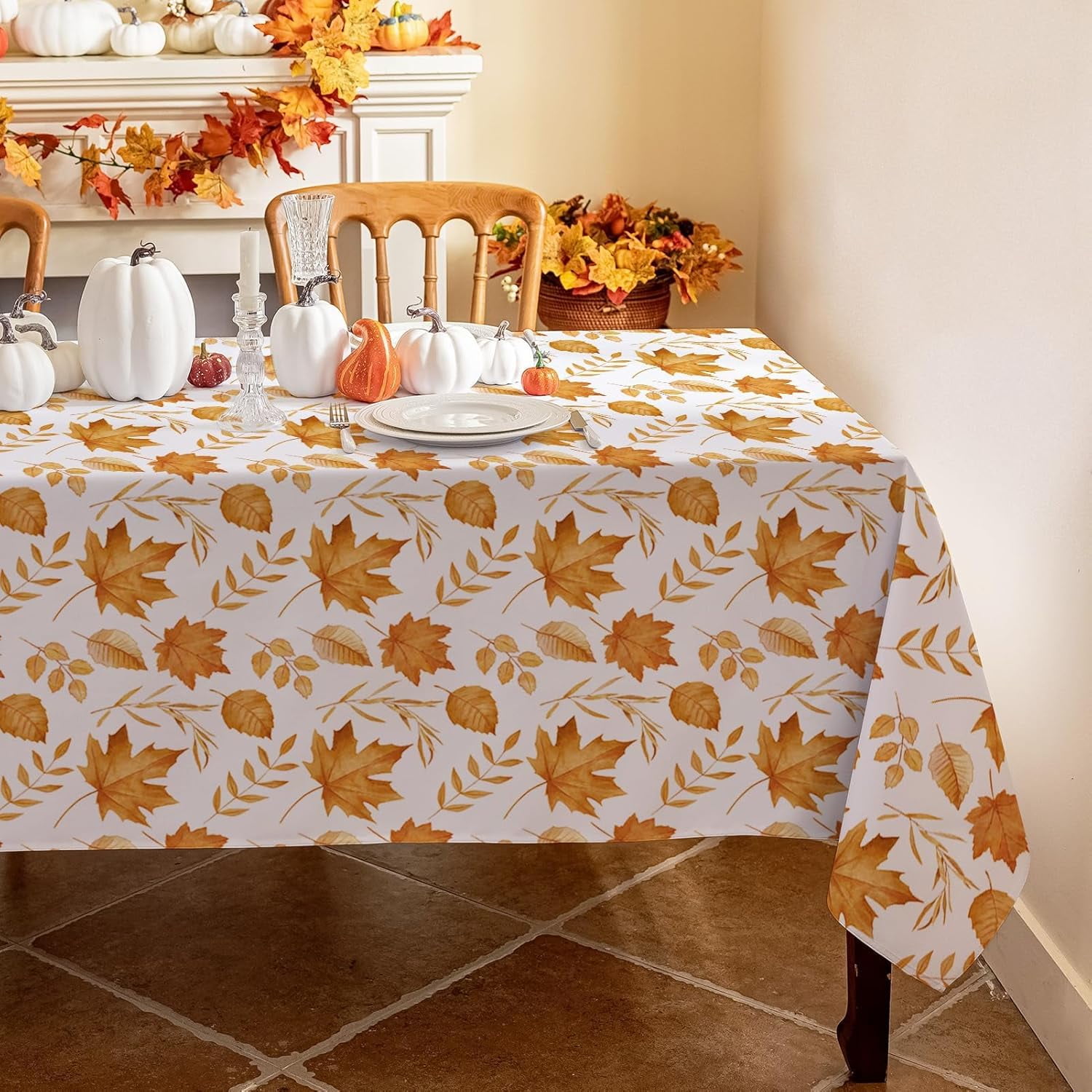 Fall Rectangle Tablecloth 60 x 102 Inch,Thanksgiving Autumn Harvest ...