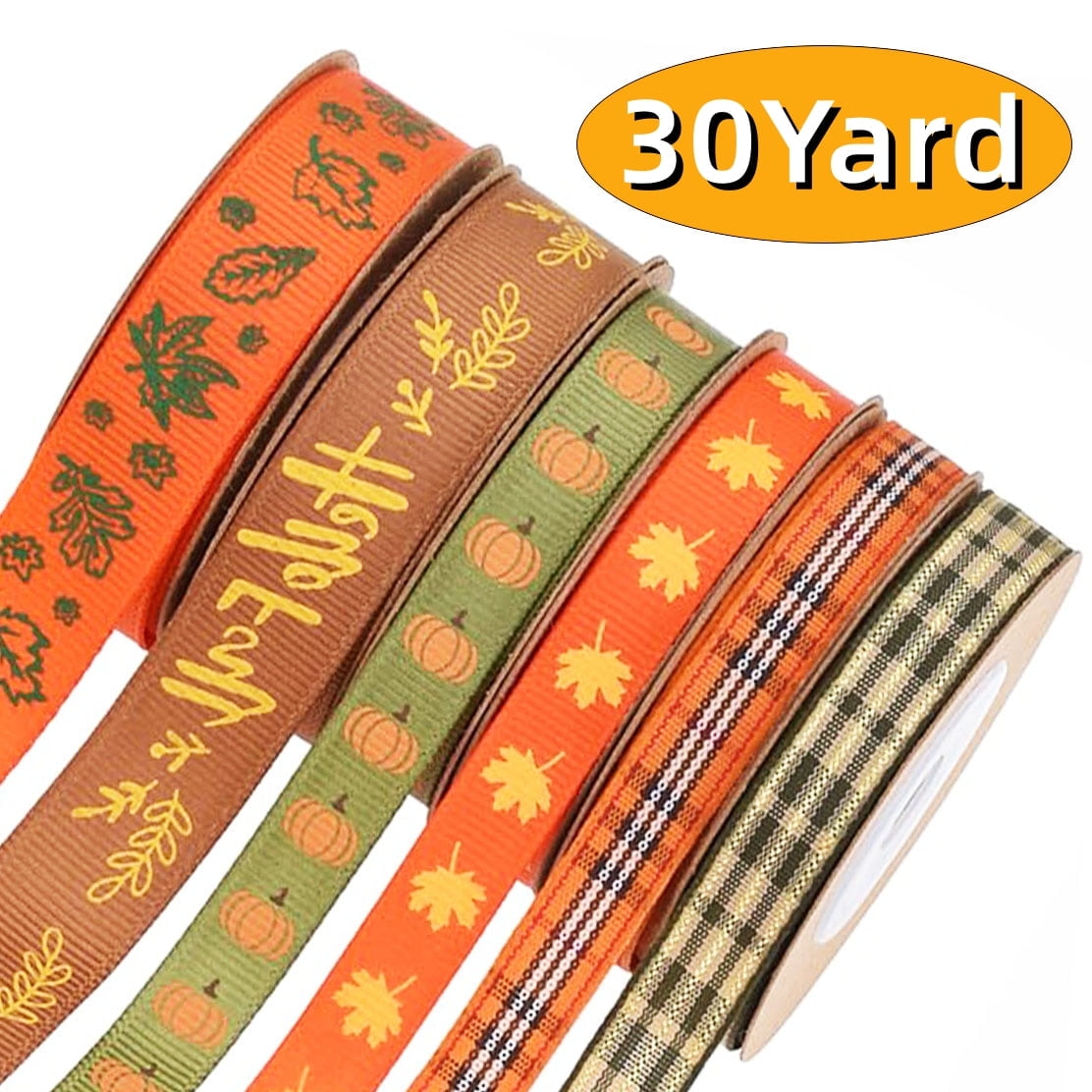 Fall Ribbons Thanksgiving Ribbons Autumn Harvest Ribbons for Gift Craft ...