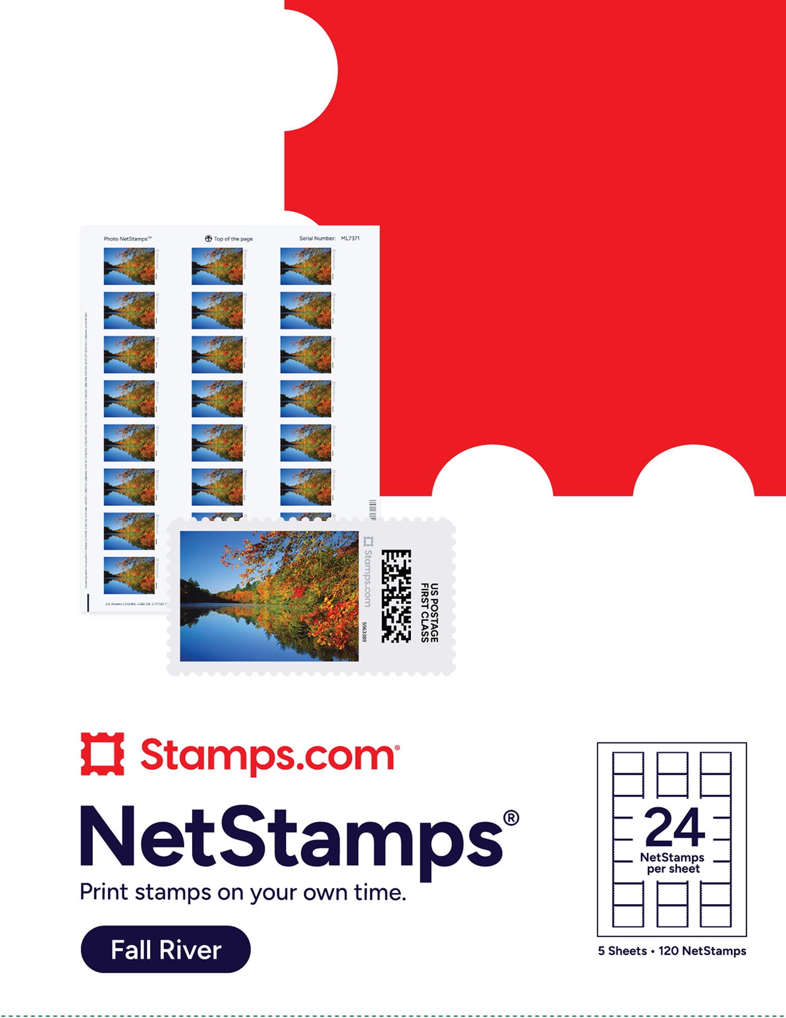 Fall River NetStamps 120 ct - Blank Postage Labels - NOT Forever Stamps ...