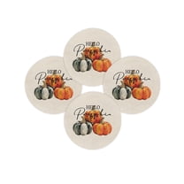 Halloween Round Placemats Set of 4 Witch Hat Pumpkin Place Mats ...