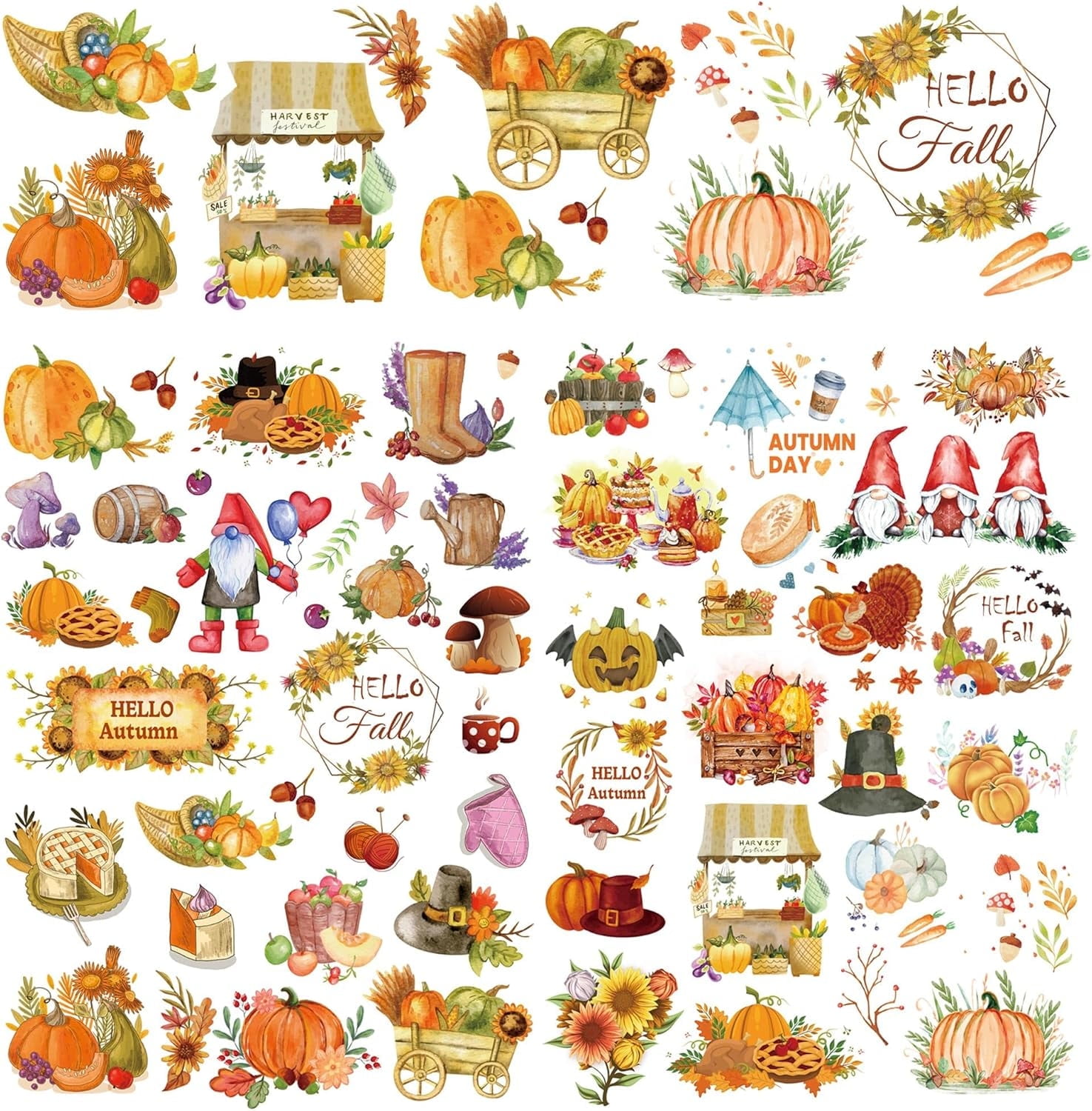 Fall Rub on Transfers Labels 8.3x11.7 Inch Vintage Fall Gift Rub on ...