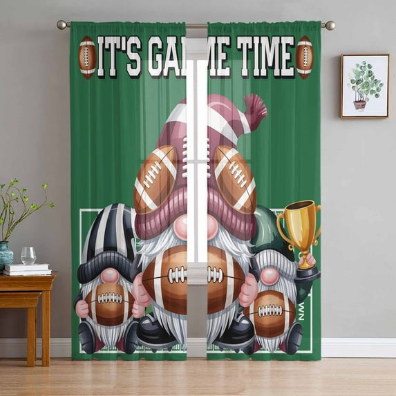 Fall Rugby Sheer Curtains 72 Inches Long 2 Panels Set, Window Sheer ...