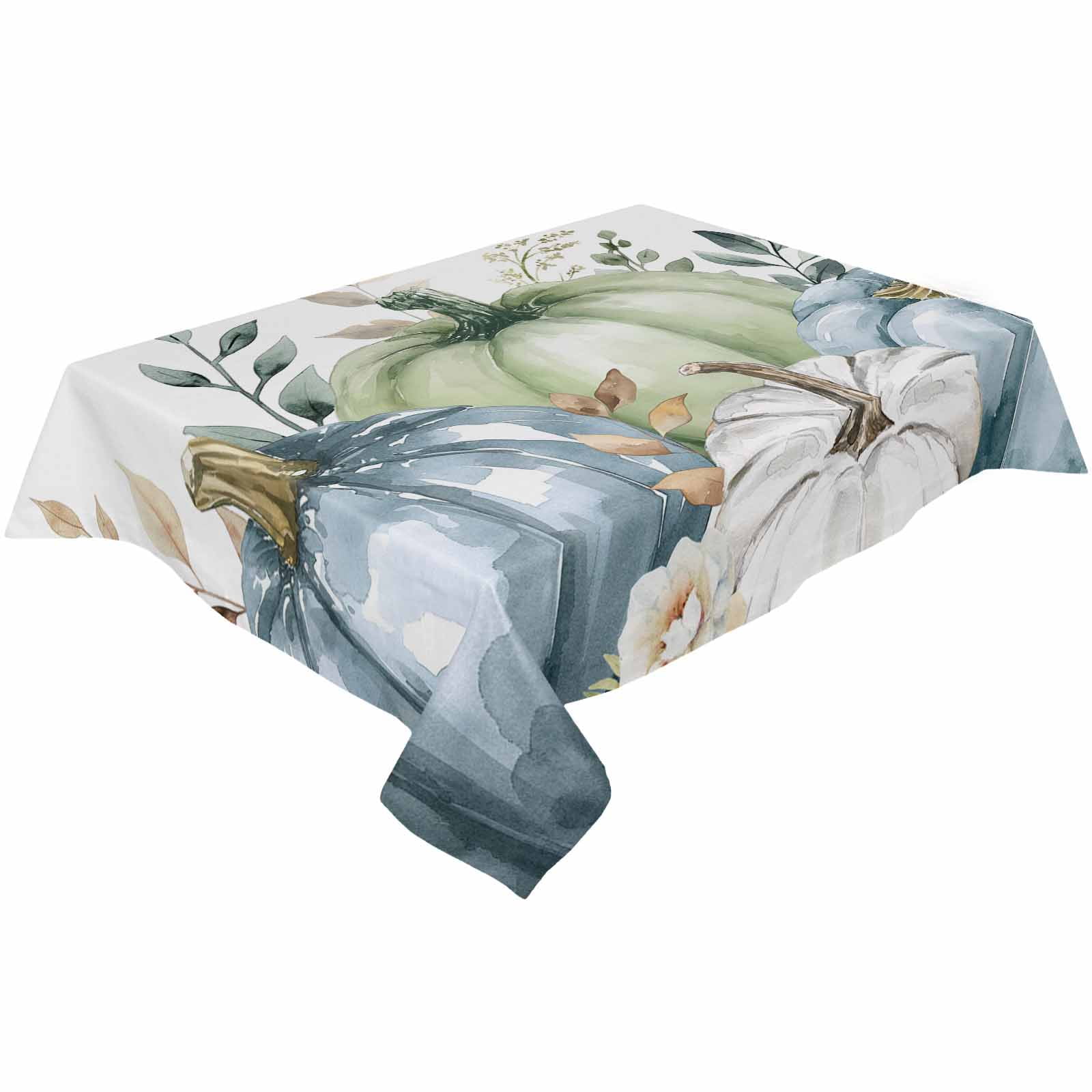 Fall Sage Green Blue Rectangle Tablecloths 60x84,Thanksgiving Pumpkins ...