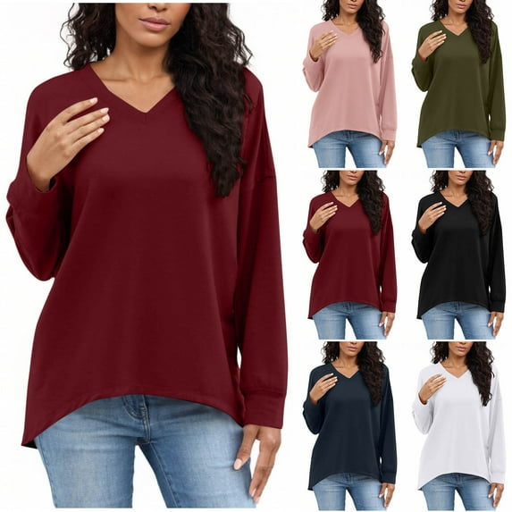 Fall Saving! HVOBTTY Women's Long Sleeved Sweatshirts, Fall and Winter ...