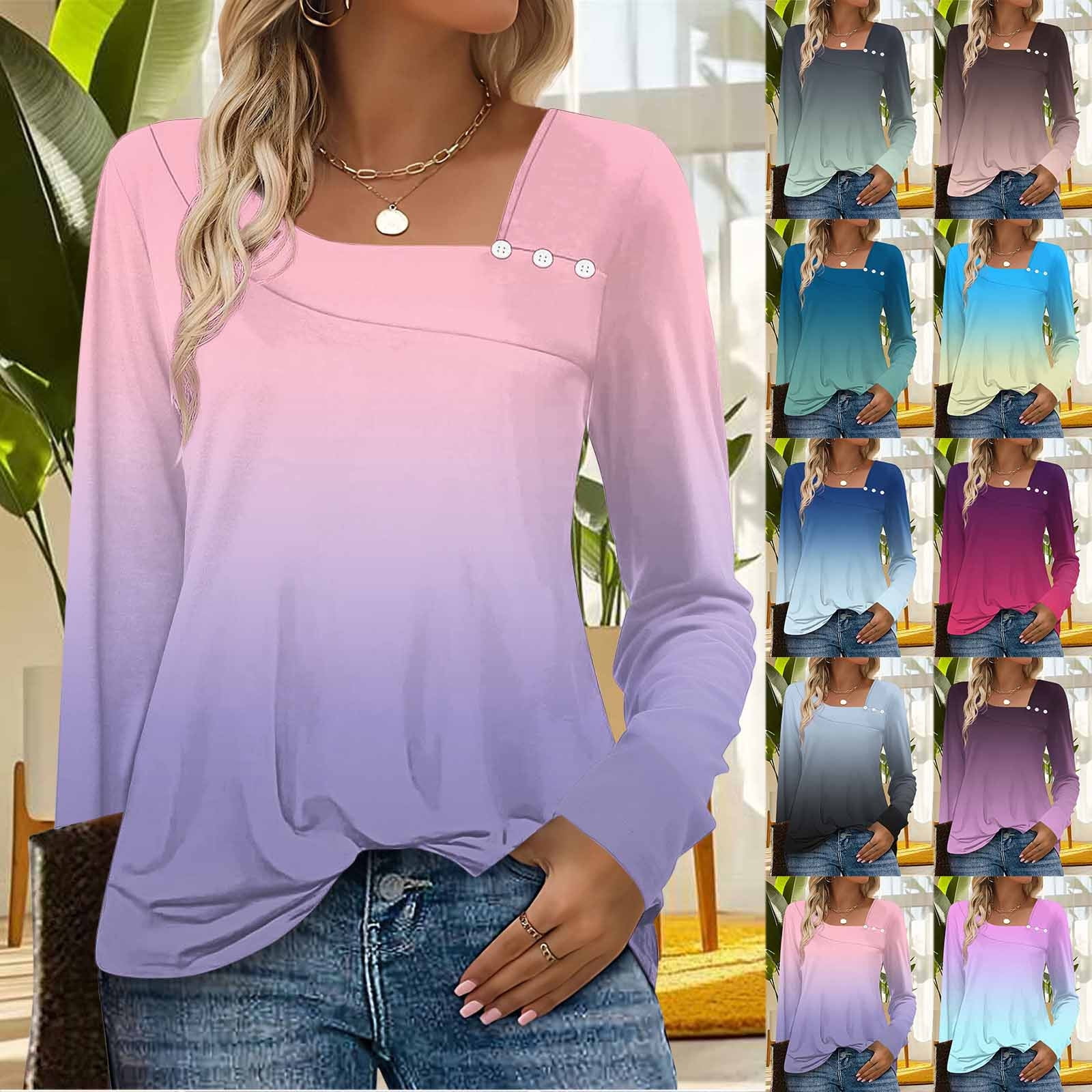 Fall Saving! HVOBTTY Women's Long Sleeved T Shirt, Fall and Winter Tops ...