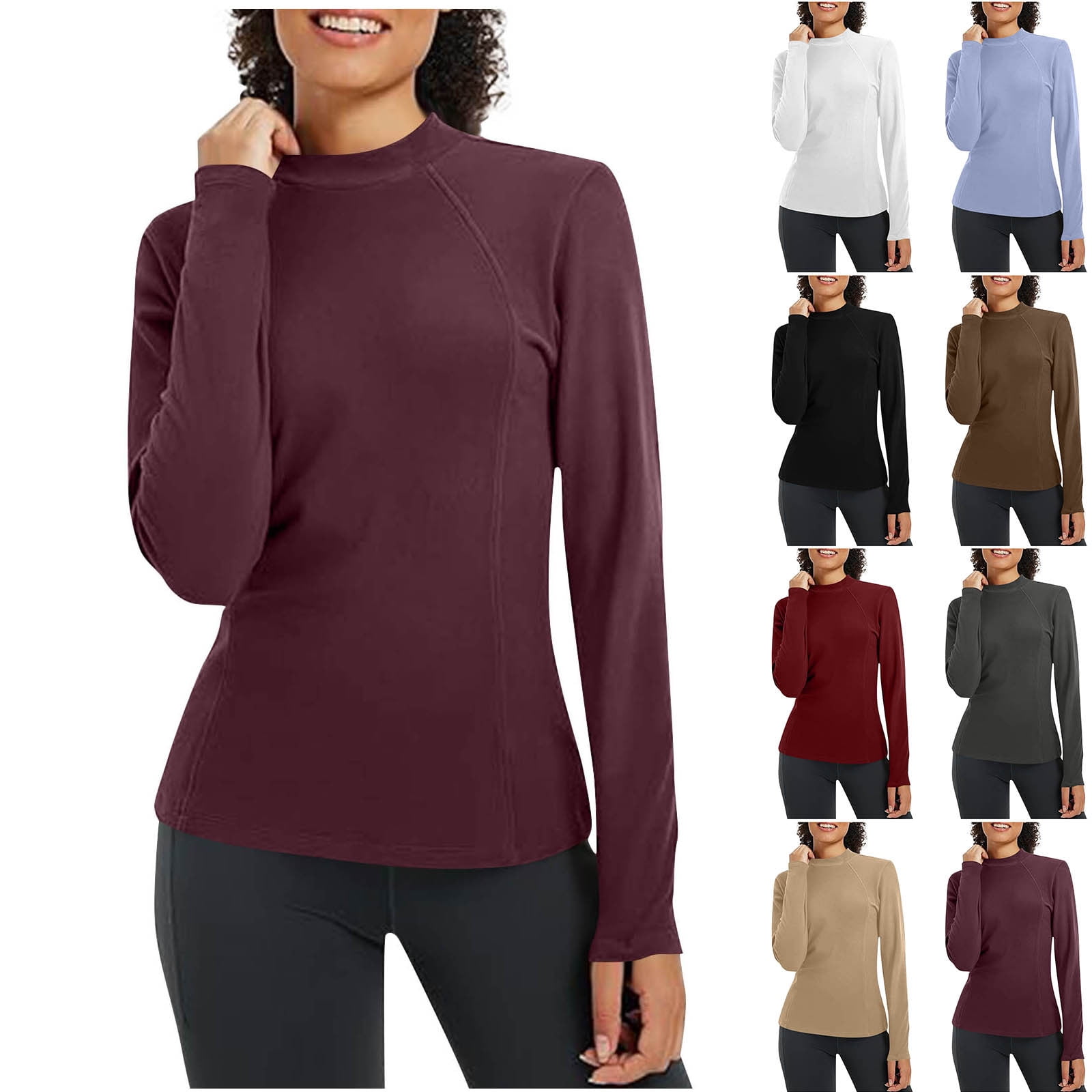 Fall Saving! HVOBTTY Women's Long Sleeved T Shirt, Fall and Winter Tops ...