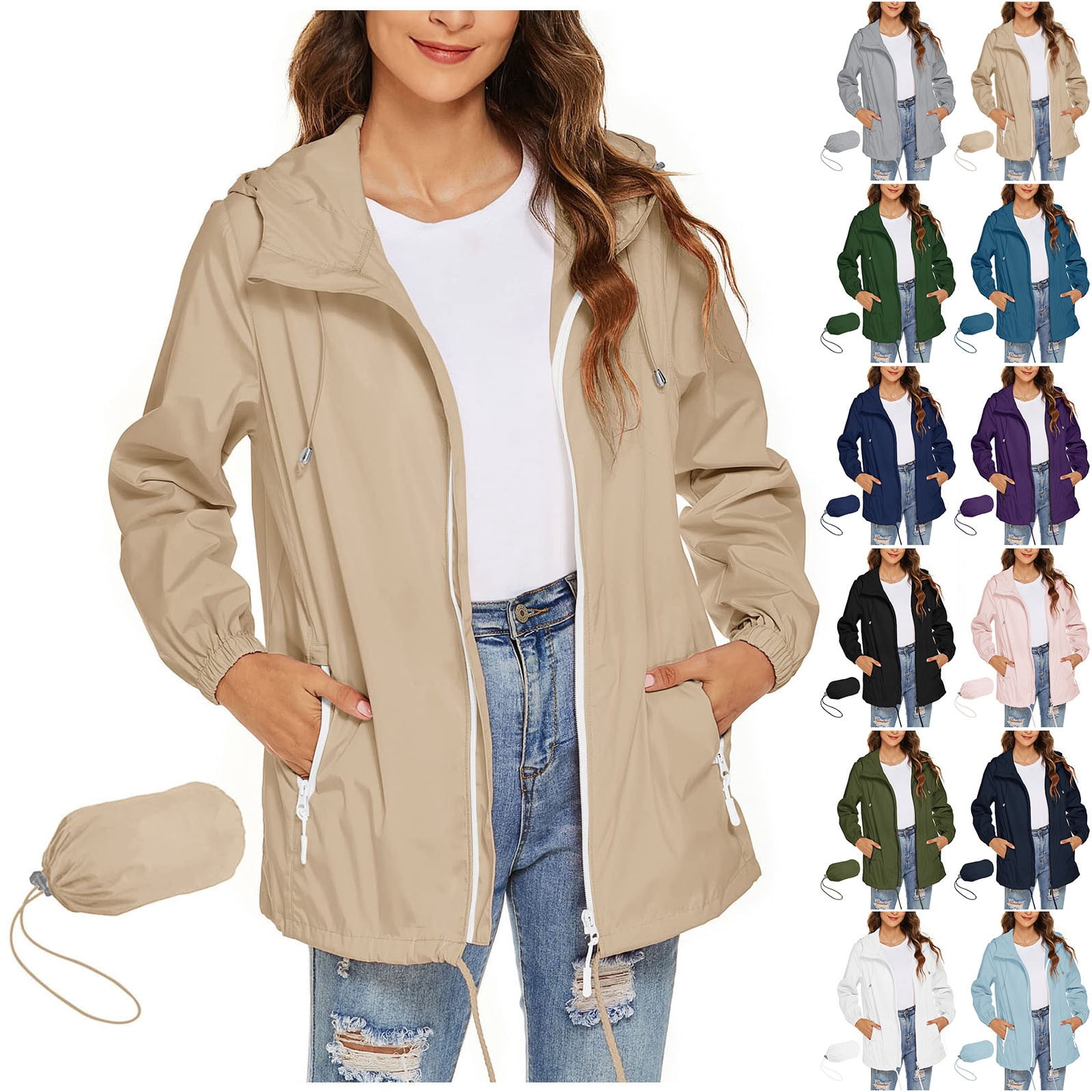 Fall Savings Horkkom Womens Rain Jacket with Hood Waterproof Long ...