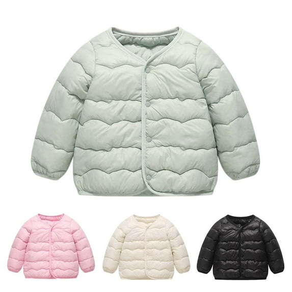 Fall Savings! SROBPTY Kids Winter Coats, Toddler Puffer Jackets, Boys and Girls Solid Color Warm ...