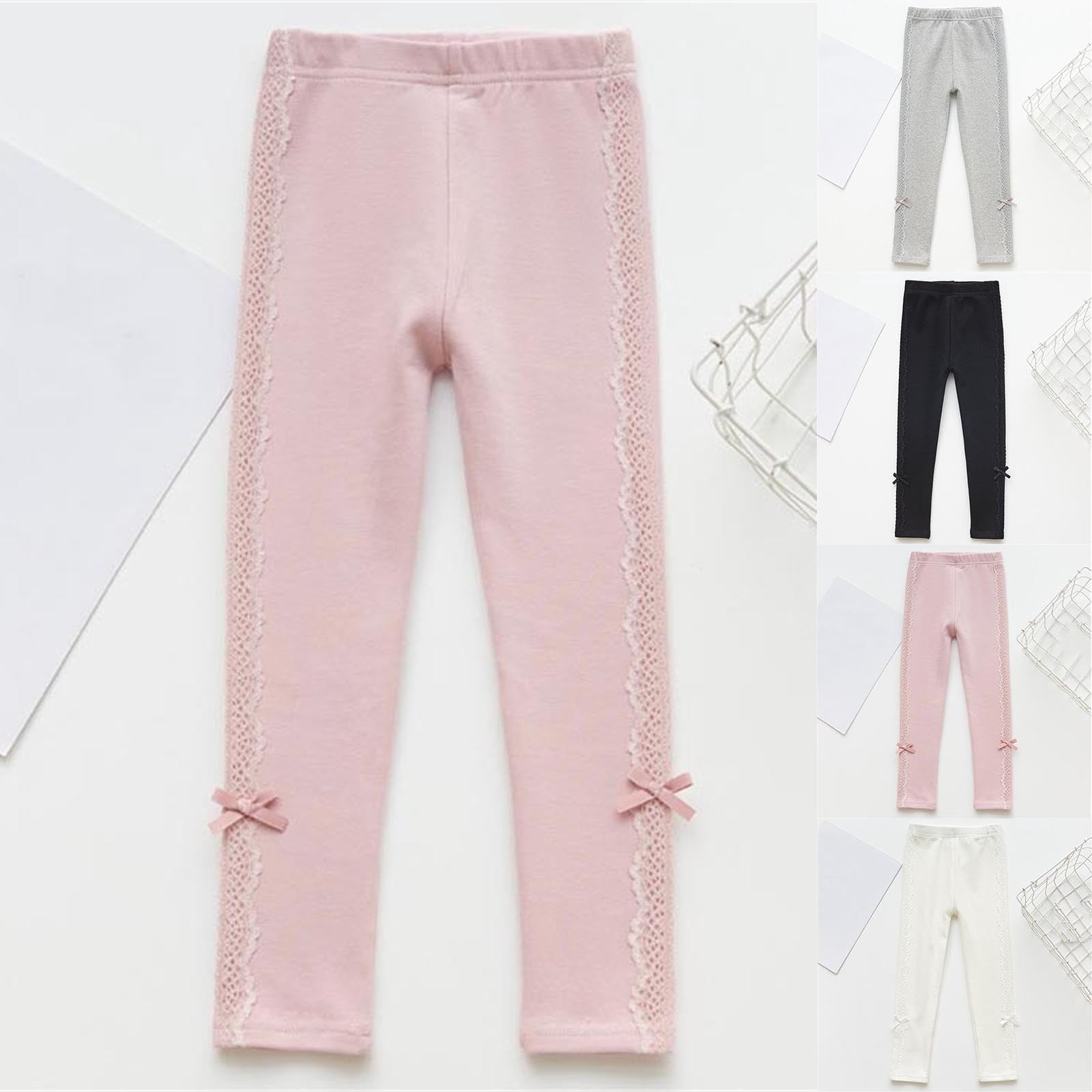 Swuxness Girls Elastic Leggings, Kids Fall Long Pants, Kids Solid Color ...