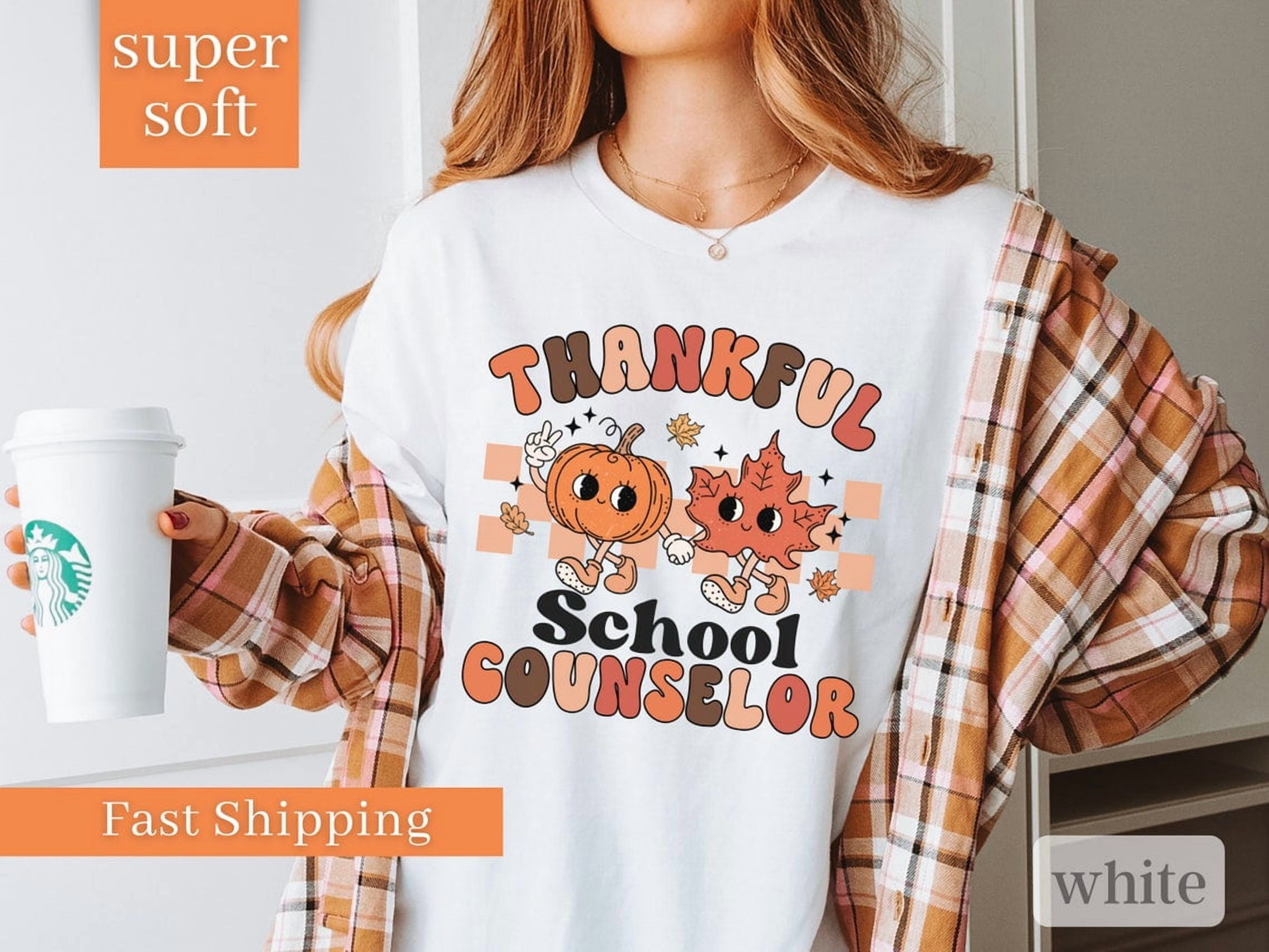 Fall School Counselor Shirt, Thankful Teacher Shirt, School Counselor ...