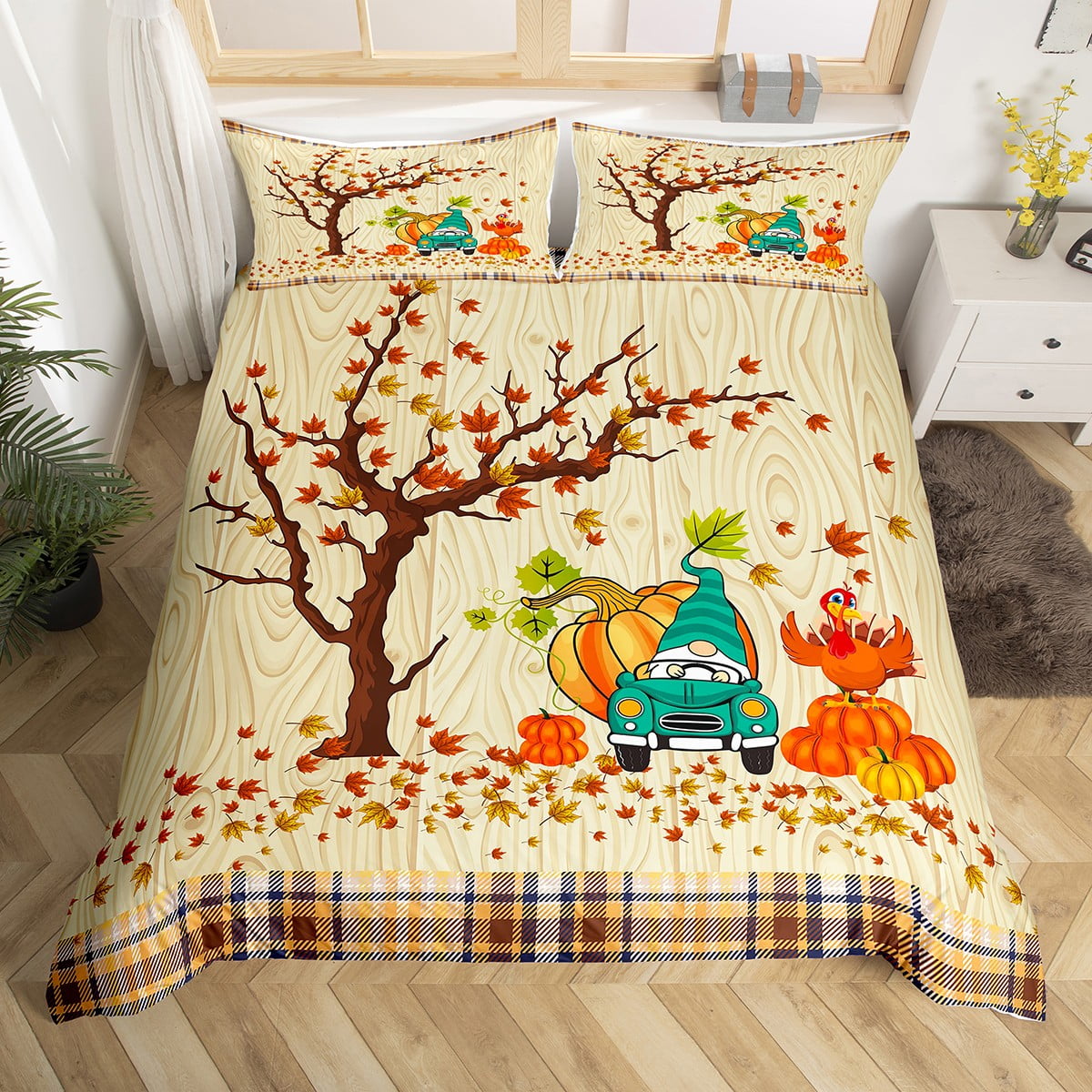 Fall Season Bedding Set Thanksgiving Day Gifts Duvet Cover Twin,Autumn ...