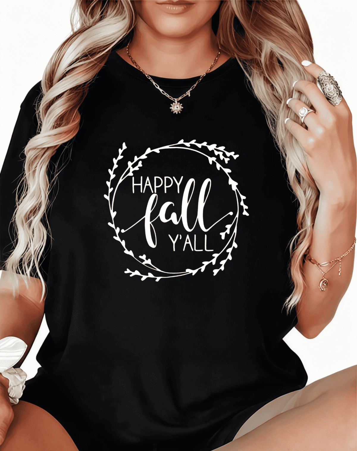 Fall Season Black Graphic Tees Print Tshirt Shirts S-5XLHappy Fall Yall ...