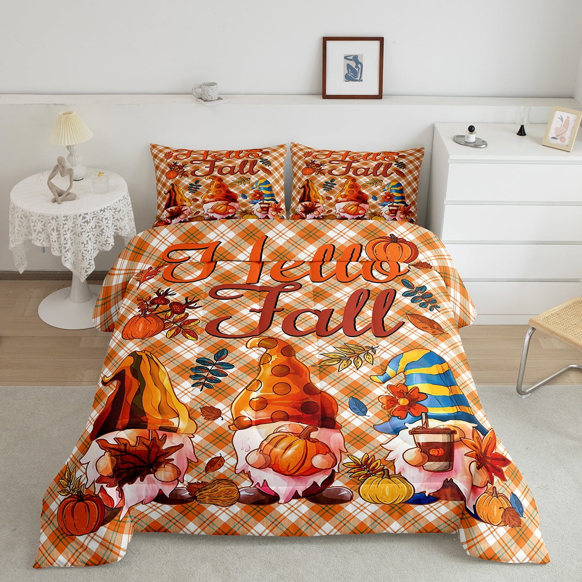 Fall Season Comforter Set for Boys Girls Women Autumn Harvest Bedding ...